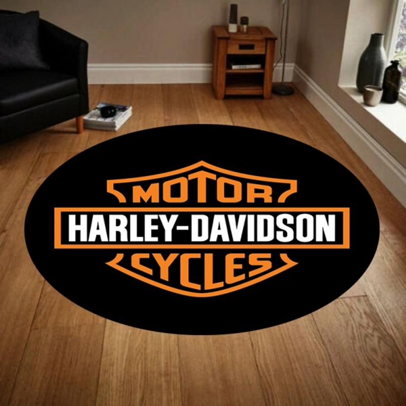 Harley Davidson Motorcycle Round Rug NAGA17