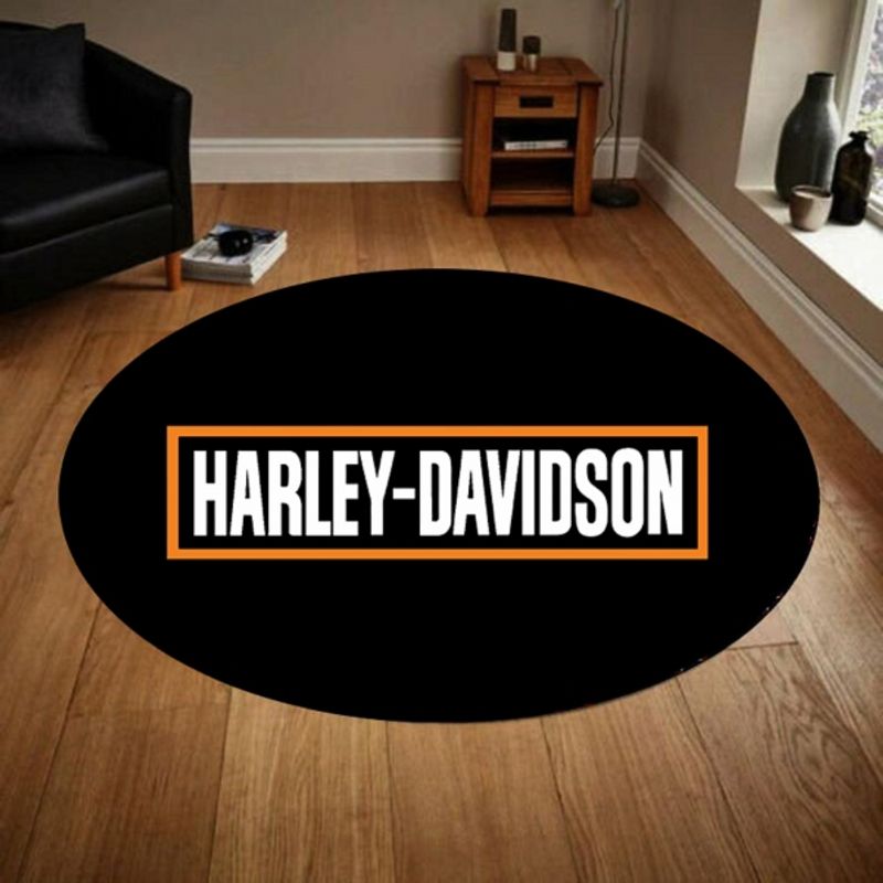 Harley Davidson Motorcycle Round Rug NAGA19
