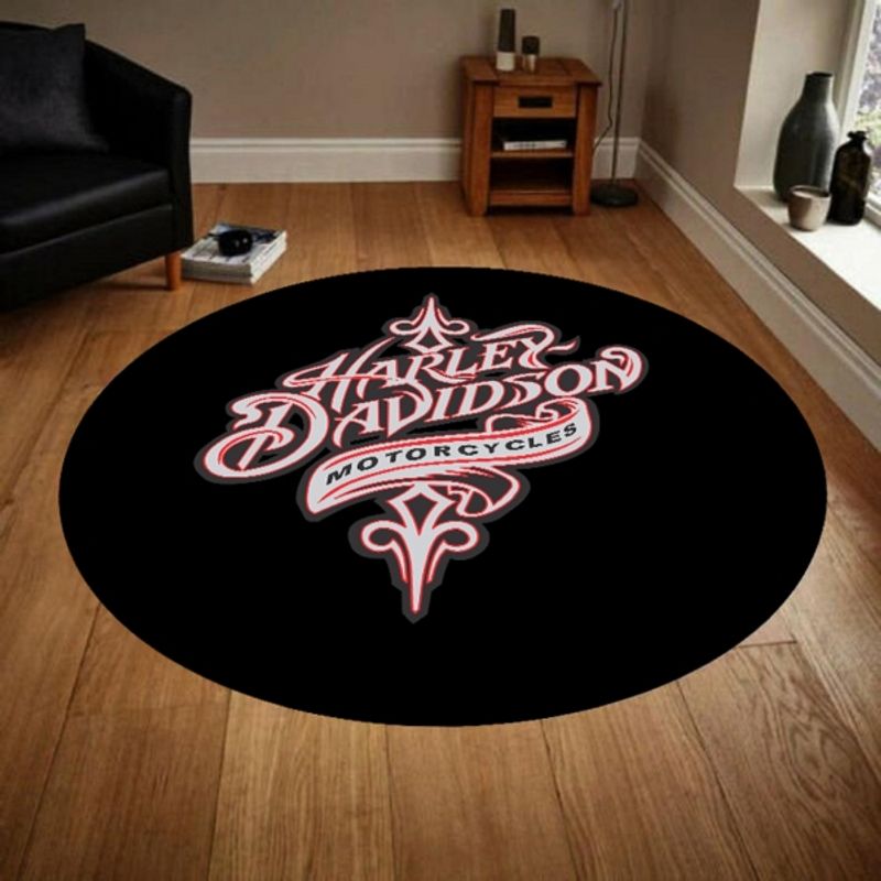 Harley Davidson Motorcycle Round Rug NAGA20