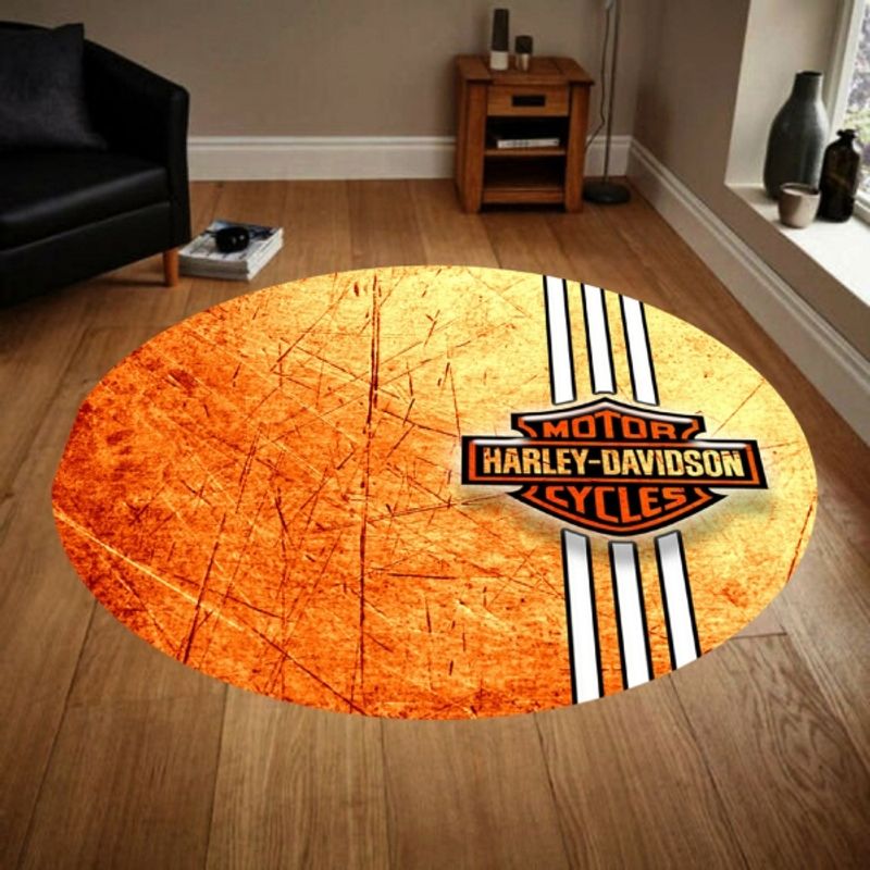 Harley Davidson Motorcycle Round Rug NAGA29