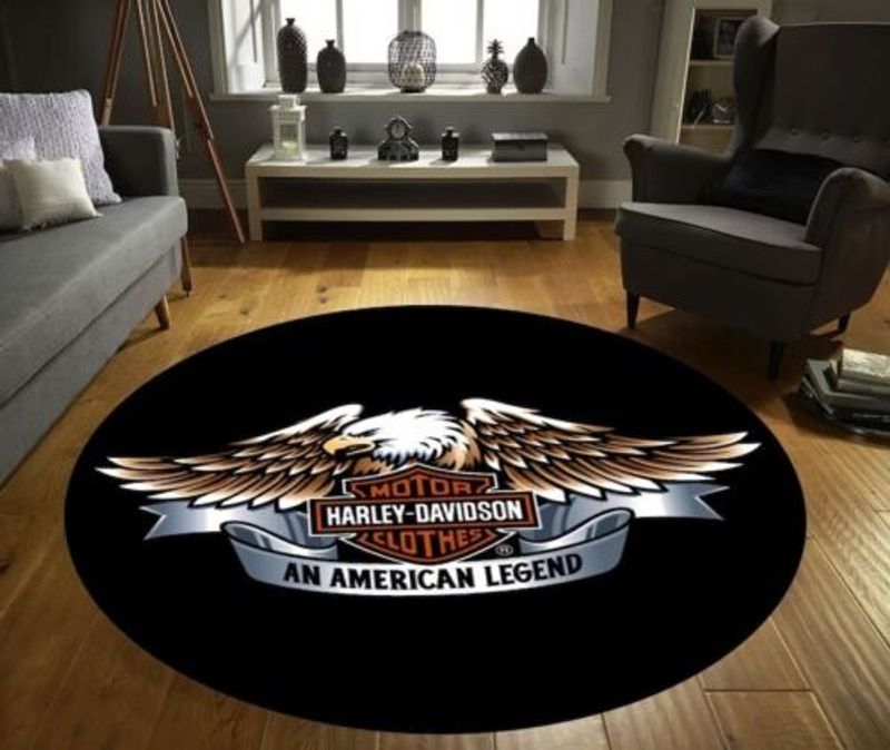 Harley Davidson Motorcycle Round Rug NAGA100