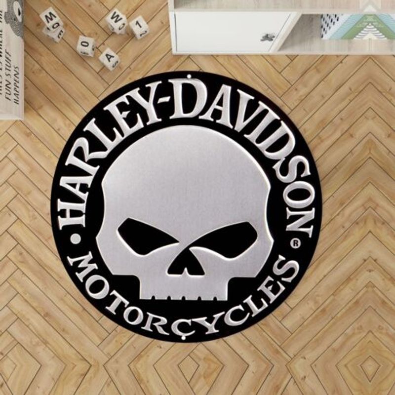 Harley Davidson Motorcycle Round Rug NAGA104