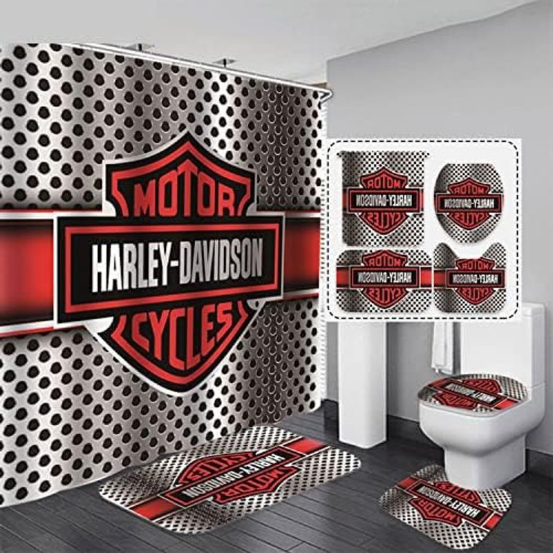 Harley Davidson Motorcycle Bathroom Decor Set NAIA467