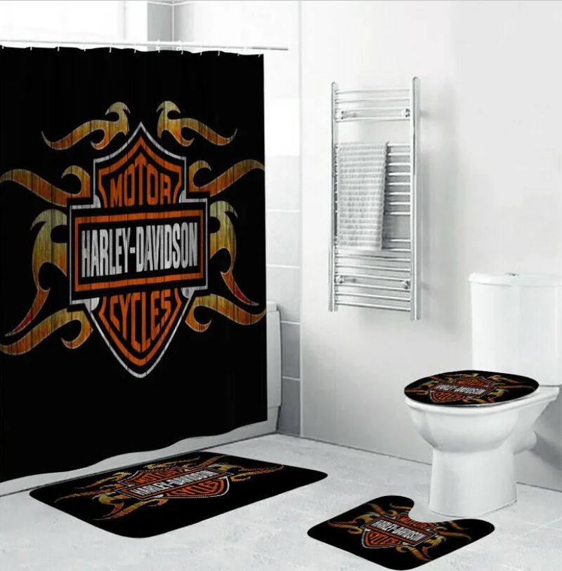Harley Davidson Motorcycle Bathroom Decor Set NAIA478