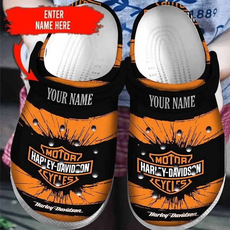 Harley Davidson Motorcycle Custom Name Crocs Clogs - NMQI94