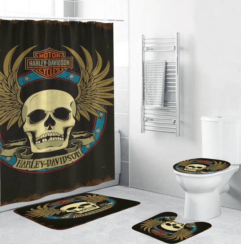 Harley Davidson Motorcycle Bathroom Decor Set NABB40