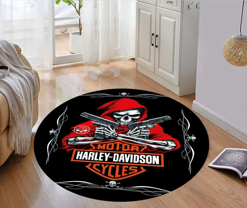 Harley Davidson Motorcycle Round Rug NABB78