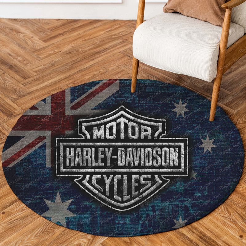 Harley Davidson Motorcycle Round Rug NABB86C