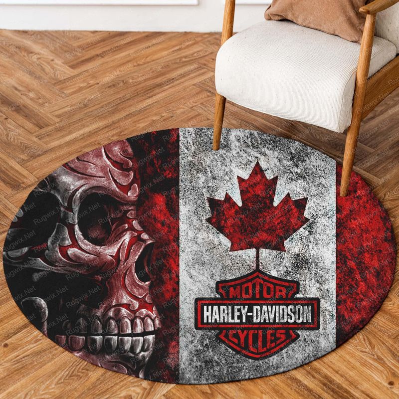 Harley Davidson Motorcycle Round Rug NABB87C