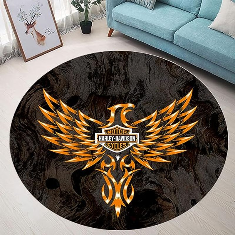 Harley Davidson Motorcycle Round Rug NABB88