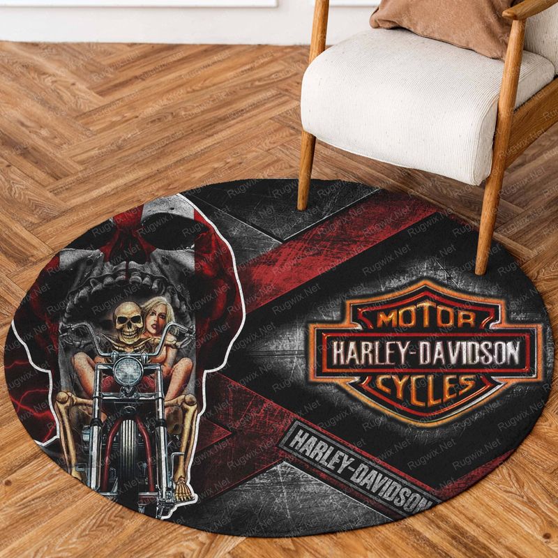 Harley Davidson Motorcycle Round Rug NABH32S