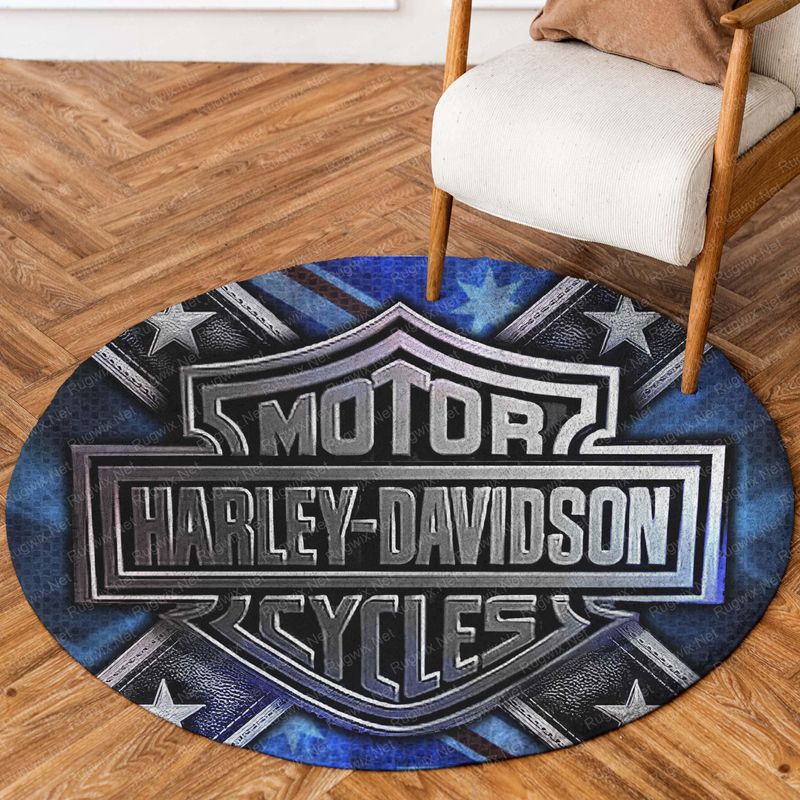 Harley Davidson Motorcycle Round Rug NABH33S
