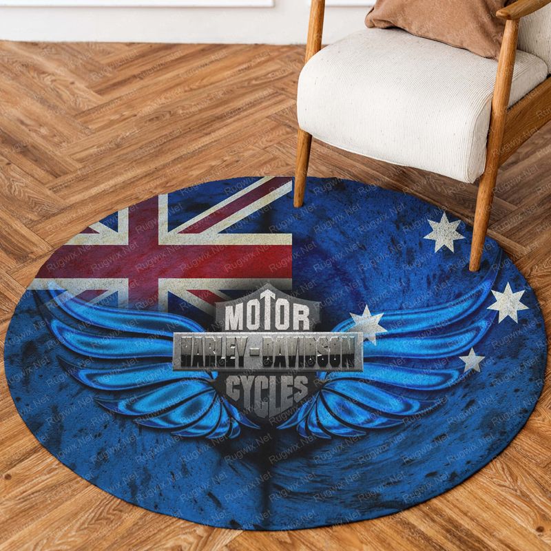 Harley Davidson Motorcycle Round Rug NABH35S