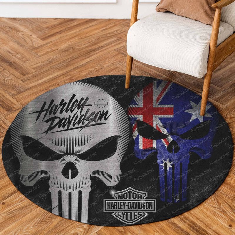 Harley Davidson Motorcycle Round Rug NABH131D