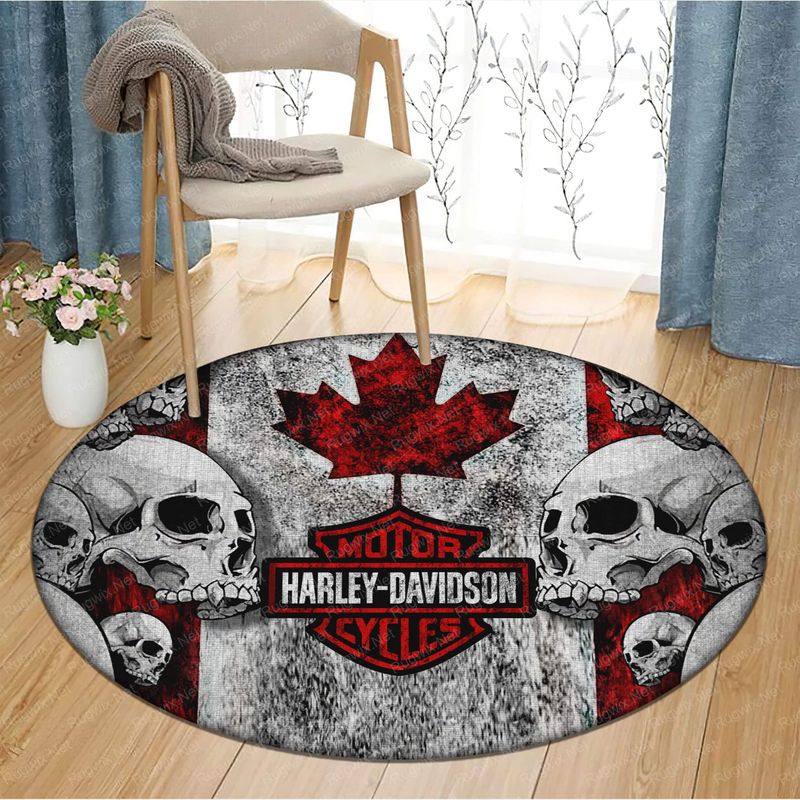 Harley Davidson Motorcycle Round Rug NABH138D
