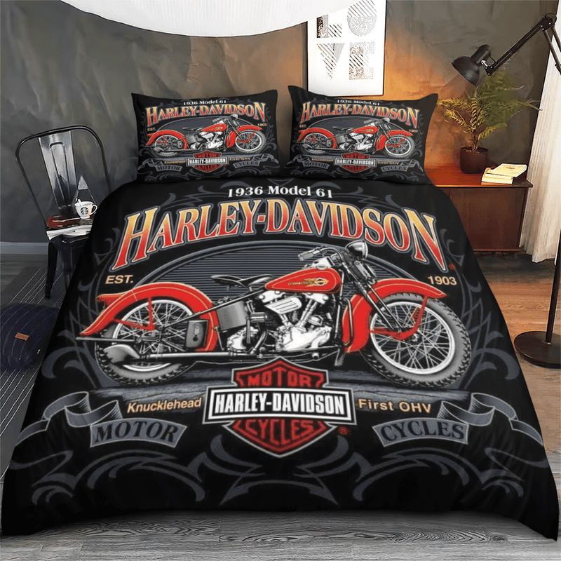 Harley Davidson Bedding Set Cover Design 3D Perfect Gift- NABR247