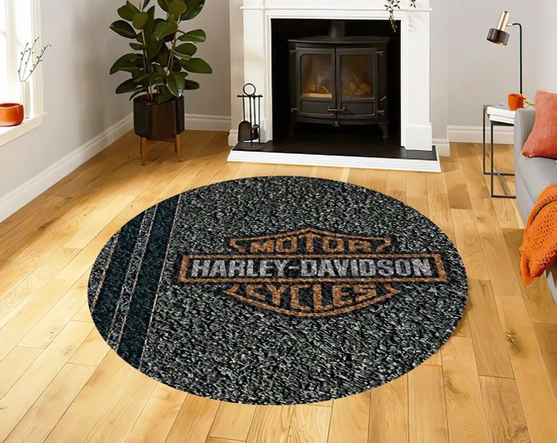 Harley Davidson Motorcycle Round Rug NABU241S