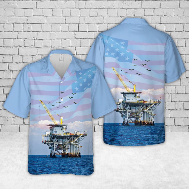 BBTT1708BC19 Offshore Drilling Rig Hawaiian Shirt