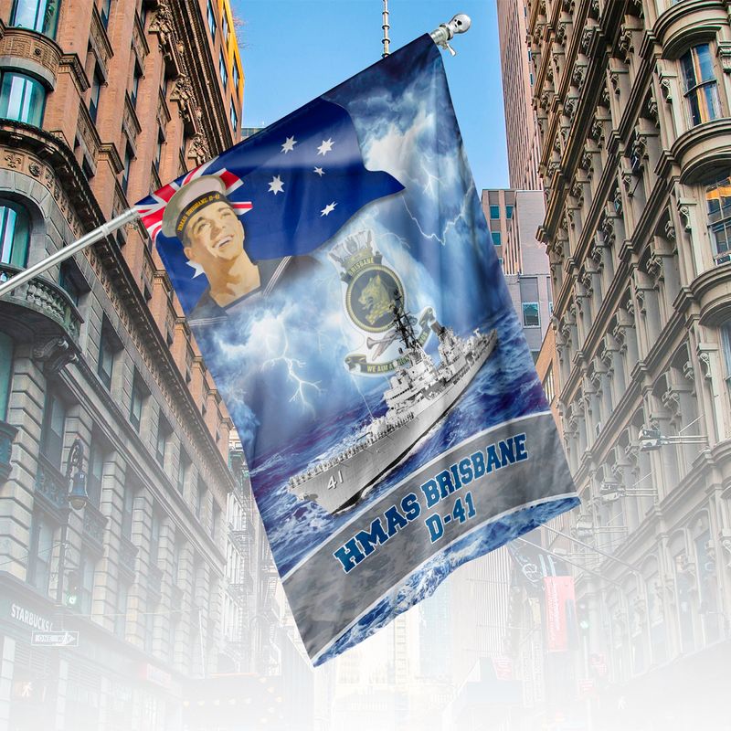 DLTT1001BG01 Royal Australian Navy RAN HMAS Brisbane (D 41) Flag