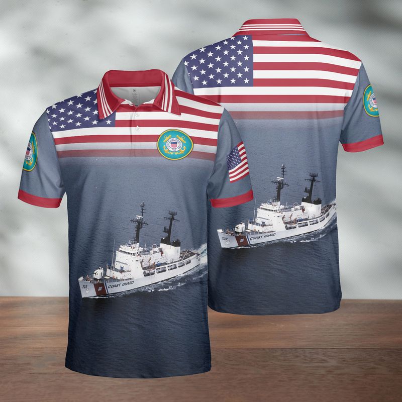 NLTD1401BG05 US Coast Guard Cutter Rush (WHEC-723) Premium AOP Polo Shirt