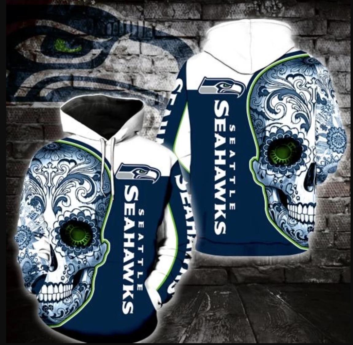 Stocktee Seattle Seahawks Half Skull Limited Edition Men's And Women's ...