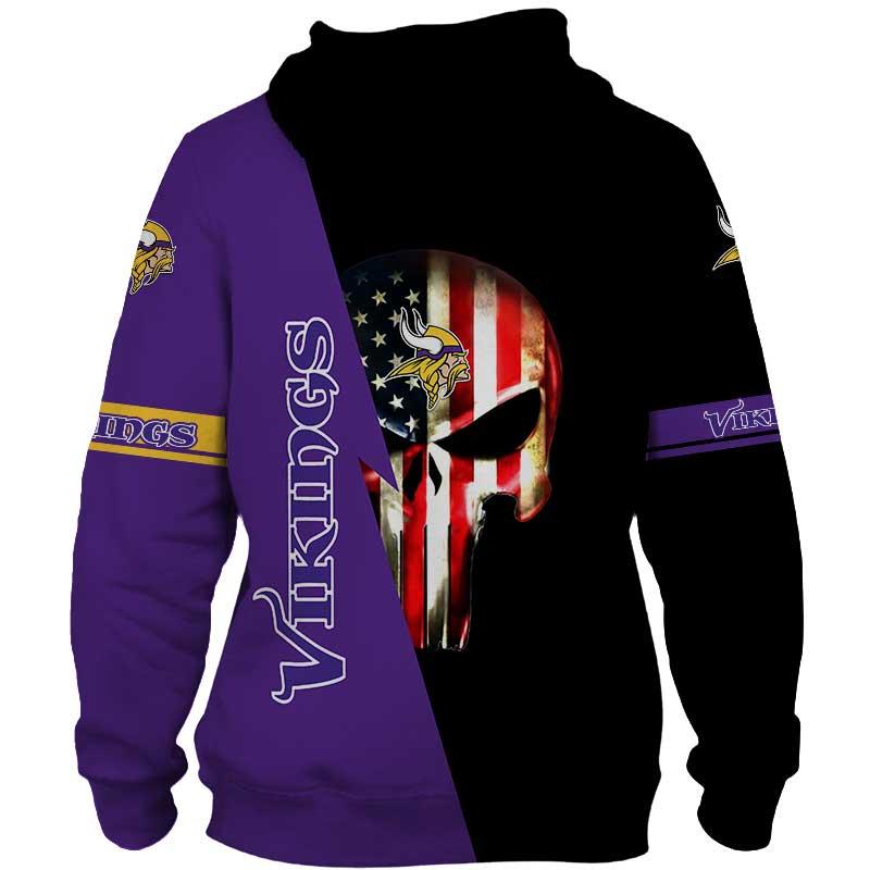 Stocktee Minnesota Vikings In Punisher Skull Men's And Women's All Over ...