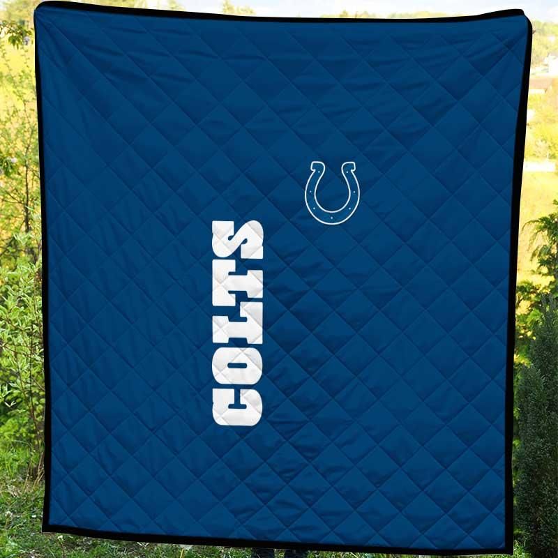 Stocktee Indianapolis Colts Logo Premium Full Blue Quilt Blanket Size ...