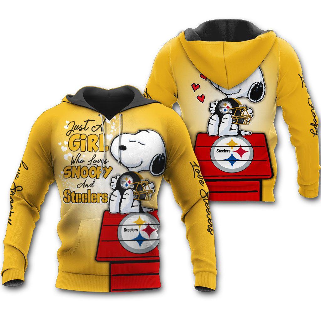 Stocktee Pittsburgh Steelers Snoopy Girl Limited Edition Hoodie Tshirt ...