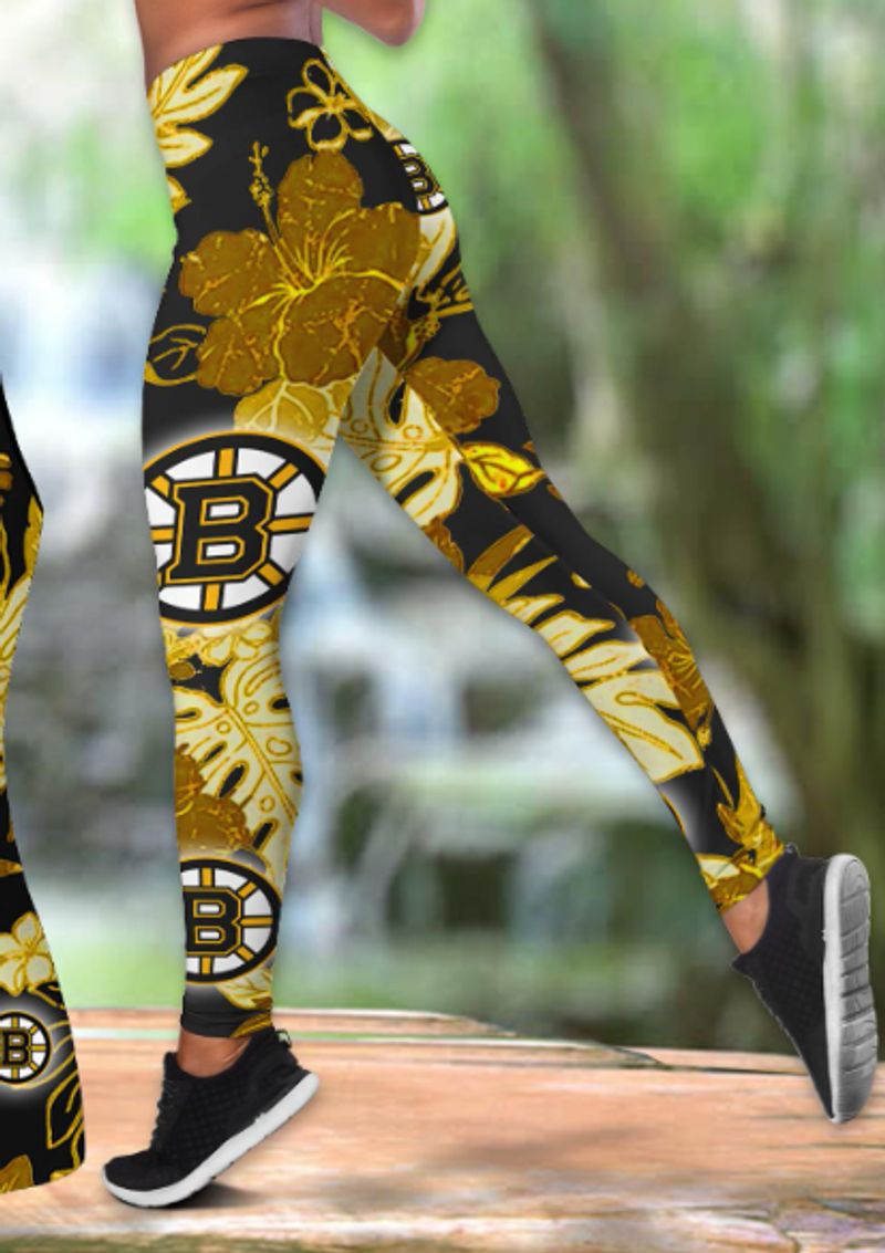 Stocktee Boston Bruins Hawaiian Tropical Flower Black Limited Edition ...