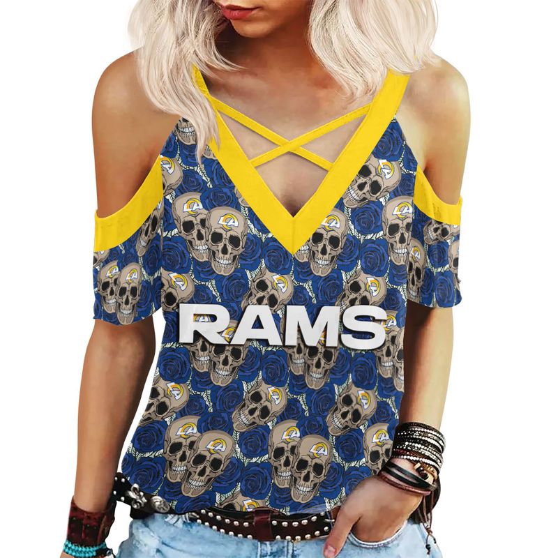Stocktee Los Angeles Rams Roses And Skull Pattern Limited Edition ...