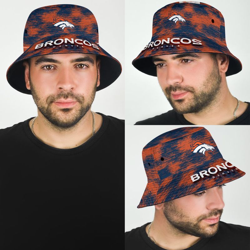 Stocktee Denver Broncos Scratch Pattern Limited Edition Bucket Hat ...