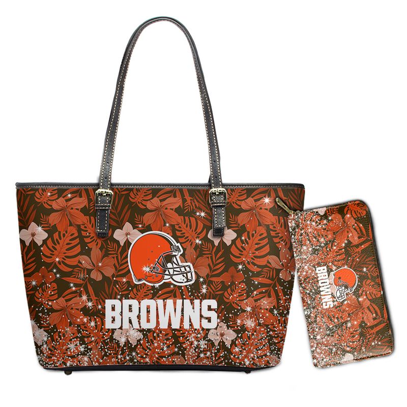Stocktee Cleveland Browns Tropical Flowers Pattern Limited Edition Tote ...