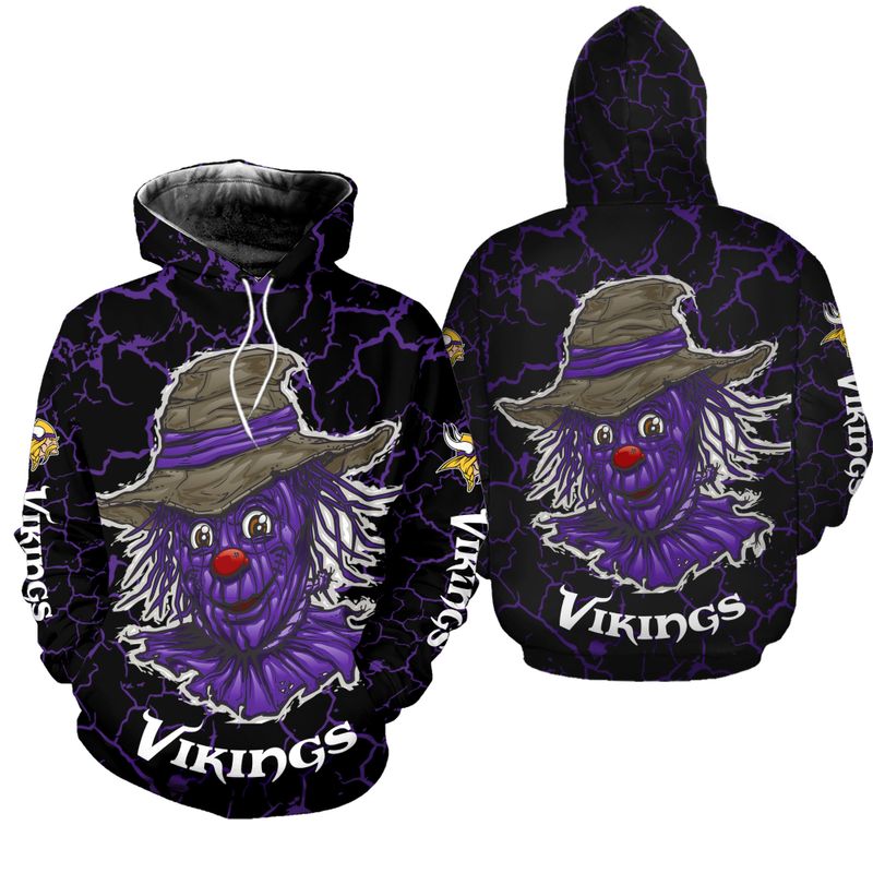 Stocktee Minnesota Vikings Halloween Scarecrow Edition Unisex Hoodie ...