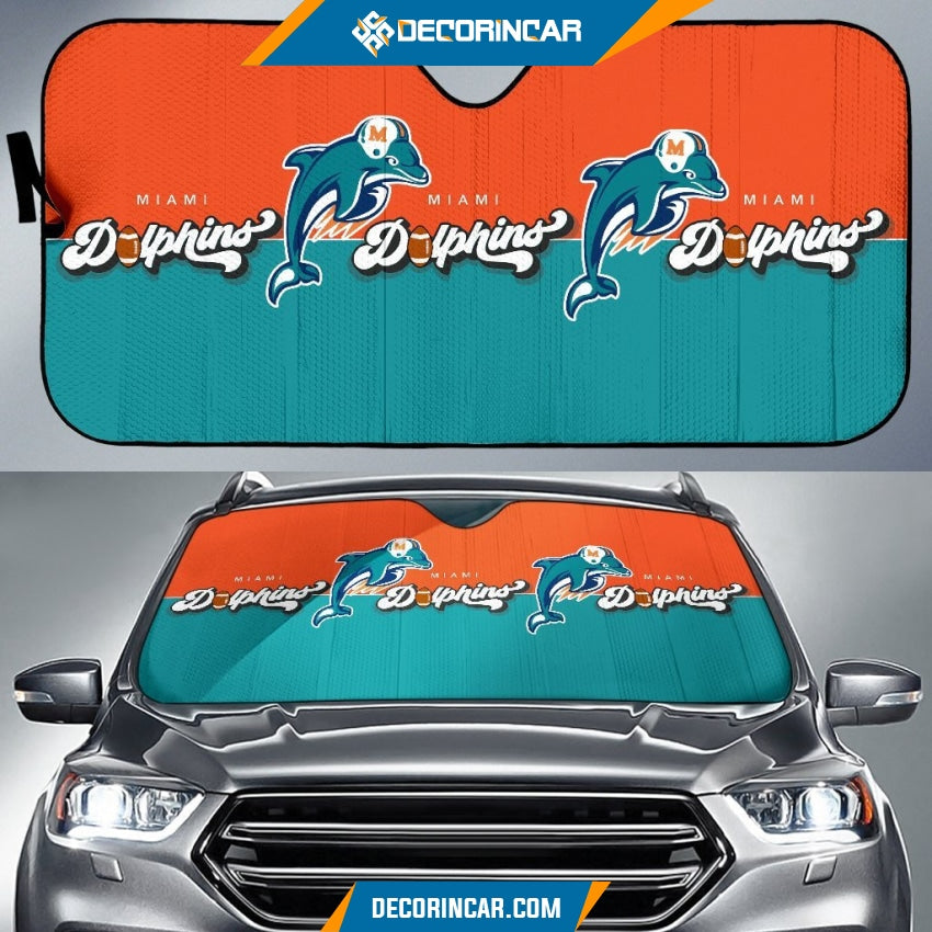 Miami Dolphins Car Sun Shade Miami Dolphins Wearing Helmet Minimal Sun ...