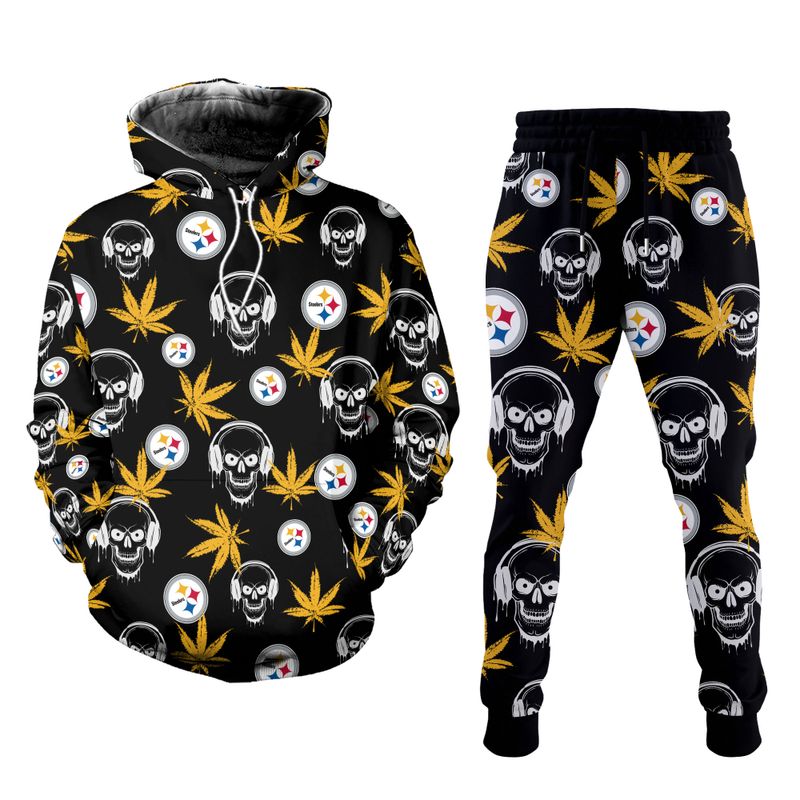Stocktee Pittsburgh Steelers Limited Edition Skull and Weed Leaves ...