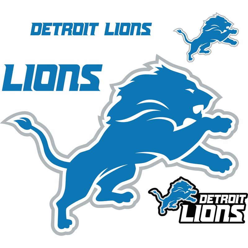 Stocktee Detroit Lions Logos Limited Edition Removable Wall Decal