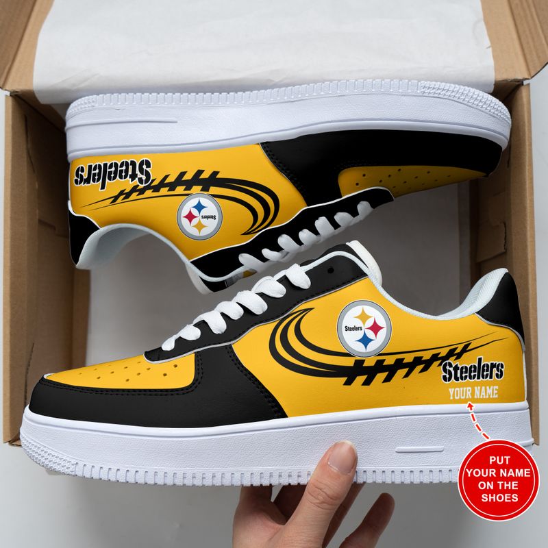 Stocktee Pittsburgh Steelers Personalized Name White Sole AF1 Sneakers ...