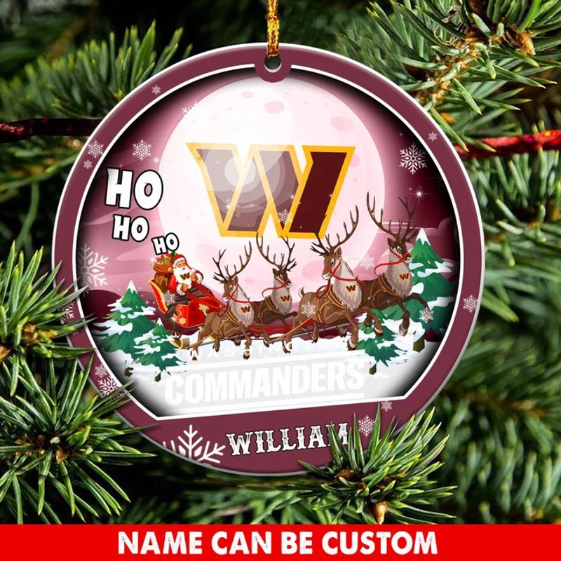 Washington Commanders Santa And 4 Reindeers Logo Team 2-sided Wooden Or ...
