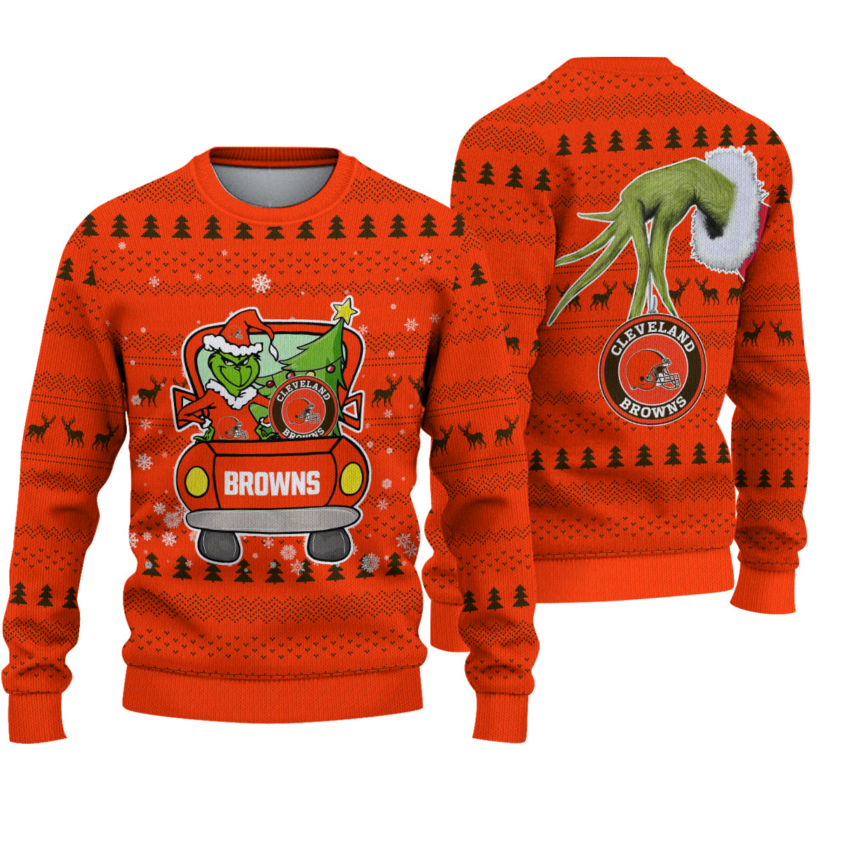Stocktee Cleveland Browns Christmas Limited Edition Knitted Sweater ...